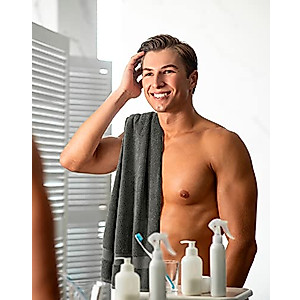 Oakias Grey Bath Towels – 4 Pack – 27 x 54 Inches – Highly Absorbent, 600 GSM Fluffy & Soft Luxury Bath Sheets