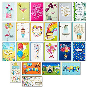 Hallmark Pack of 24 Handmade Assorted Boxed Greeting Cards, Watercolor—Birthday /Baby Showe/ Wedding/Sympathy/Thinking of You/ Thank You Cards