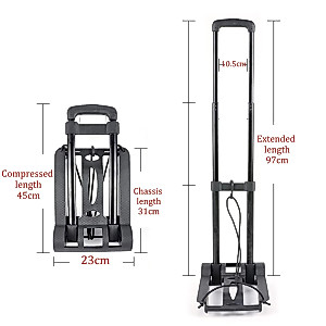CZP Heavy Duty Folding Foldable Hand Sack Truck Barrow Cart Wheel Trolley Folding Truck Travel Luggage Cart Portable Home Use