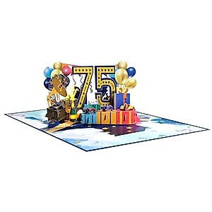 GREETING ART 75th Birthday Card for Dad Mom Grandma Grandpa,75th Birthday Party Decorations,75 Years Anniversary Card for Women and Men,75 Years Old Birthday Gifts