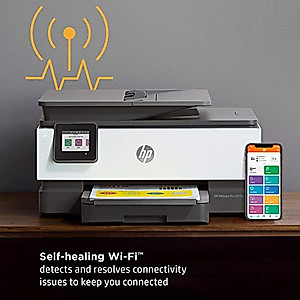 HP OfficeJet Pro 8025e Wireless Color All-in-One Printer with Bonus 6 Free Months Instant Ink (1K7K3A) (Renewed Premium)