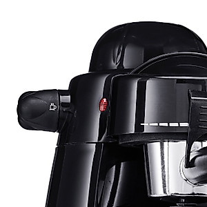 BELLA (13683) Personal Espresso Maker with Steam Wand, Glass Decanter & Permanent Filter, Black