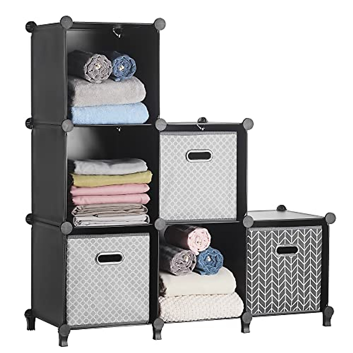 Puroma Closet Organizer 6 Cube Storage Organizer, Clothes with Mallet DIY Organizers and Storage, Portable Shelves Cabinet for Home, Office, Bedroom