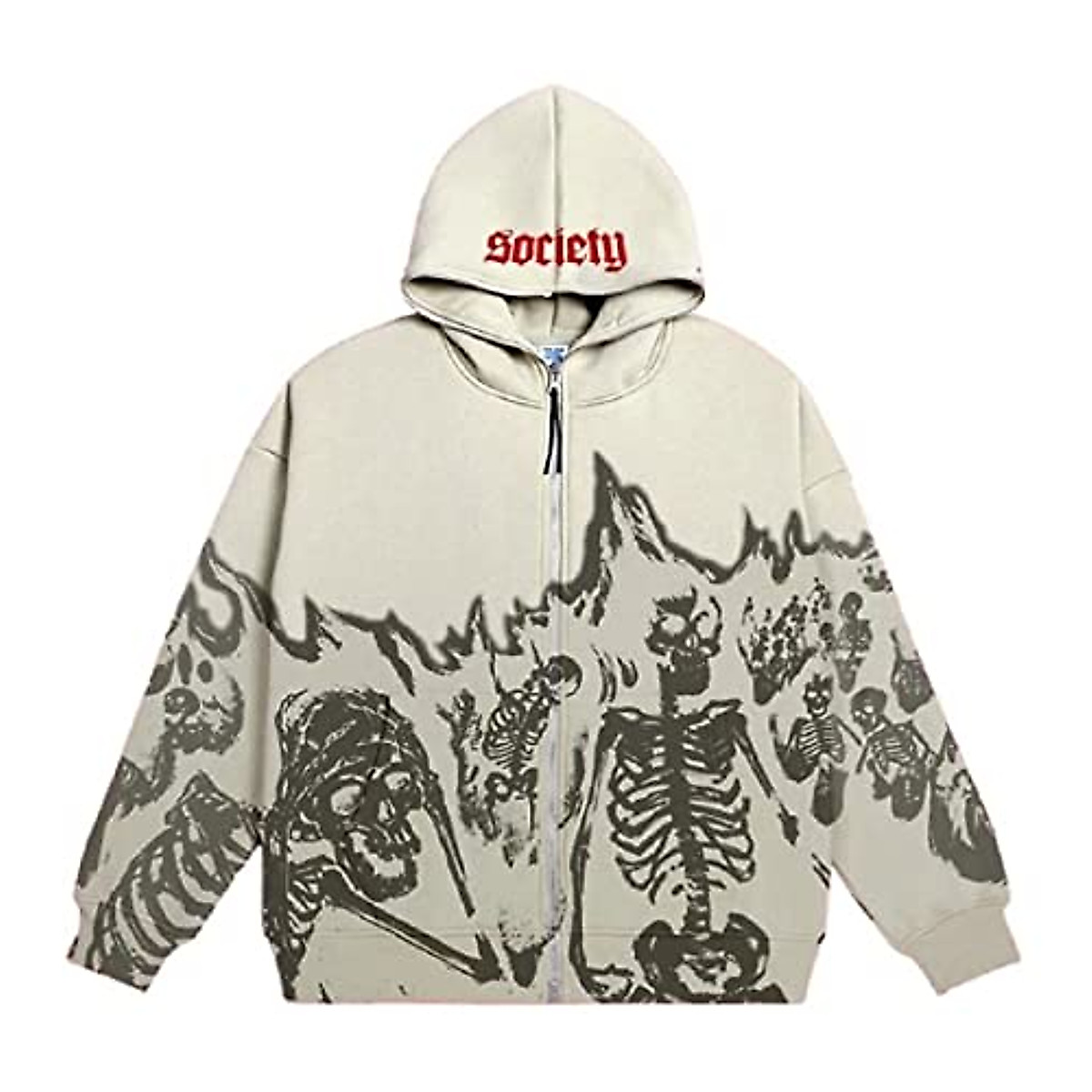 COOLMONAR Women Y2K Zip Up Skull Skeleton Printing Grunge Hoodie Fairycore Jackets Gothic Alt Retro Harajuku Aesthetic Hoodie …