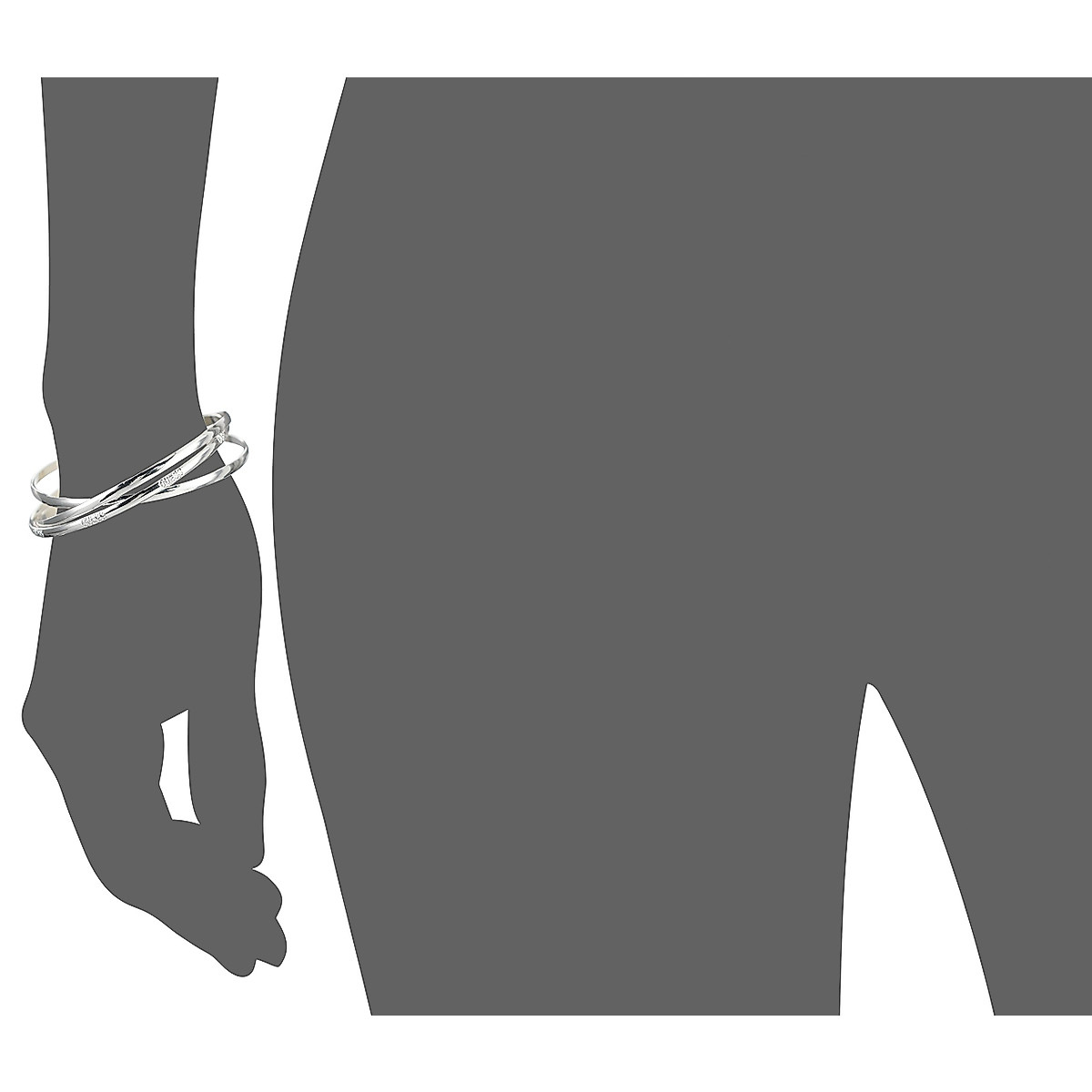 GUESS "Basic" Silver 3 Piece Interlocking Bangle Bracelet