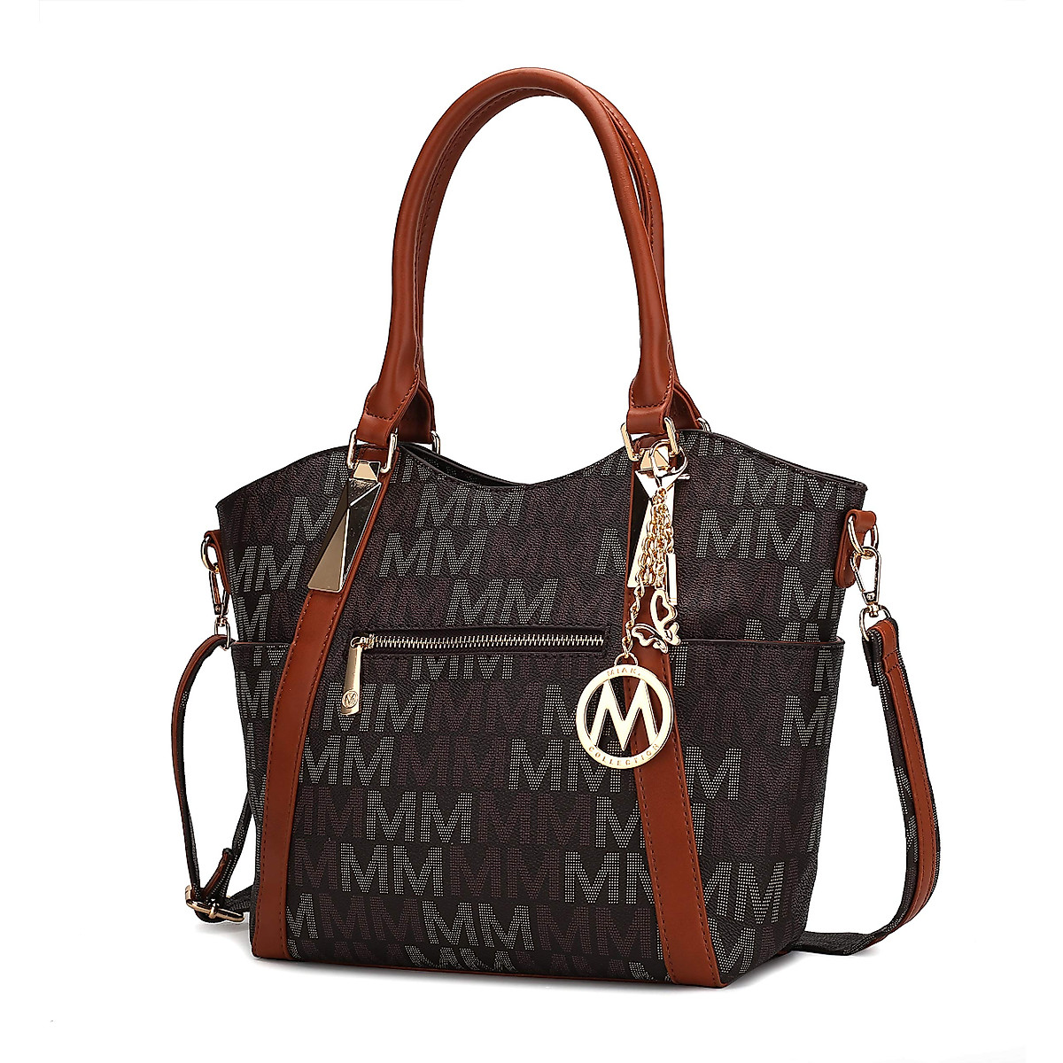 MKF Collection Signature Tote Bag for Women, Vegan Leather Handbag, Crossbody Top-Handle Ladies Shoulder Bag Purse By Mia K