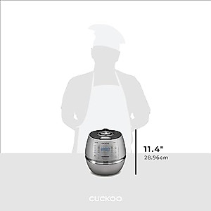 CUCKOO CRP-CHSS1009FN Induction Heating Pressure Rice Cooker, 10 cups, Metallic