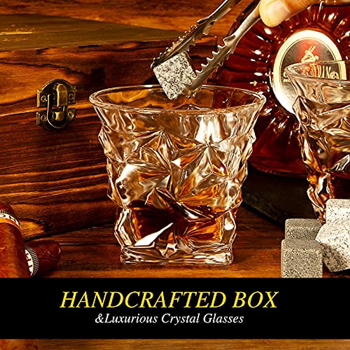 Gifts for Men Chilling Stones,12 Granite Stones Whiskey Gifts for Boyfriend Dad Bar Party Fathers Day Christmas Birthday Festival Anniversary or Retirement