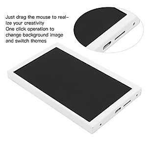 Computer CPU GPU RAM HDD Monitor, IPS Type C Secondary Screen 360 Degree Rotation Changeable Theme for PC White