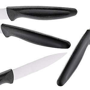 Paring Knife, Kaloo 3.7 inch Small Fruit Knife with Straight Edge, Razor Sharp Kitchen knife, Peeling and Vegetable Knife, German Stainless Steel Pearing Knife with Ergonomic Handle (Black)