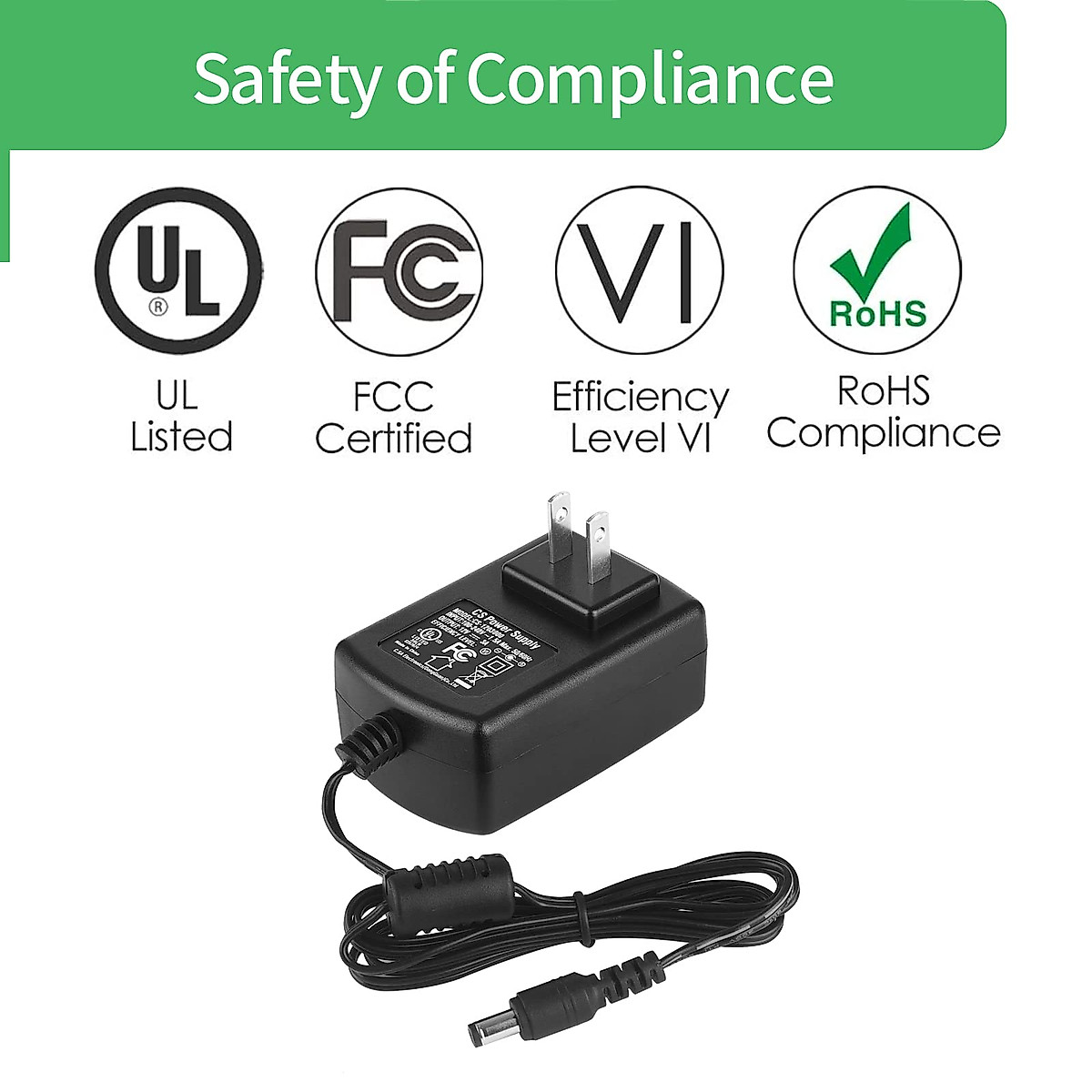 Security-01 [UL Certified] 2-Pack AC 100-240V to DC 12V 3A Power Supply Adapter 5.5mm x 2.1mm for CCTV Camera DVR NVR Led Light Strip UL Listed FCC