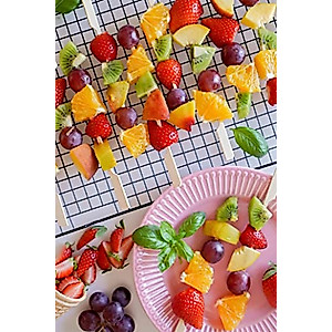 6 inch(200 Pack) Bamboo Wooden Paddle Picks Skewers for Cocktail，Appetizers，Fruit Kabobs，Sandwich，Barbeque Snacks…