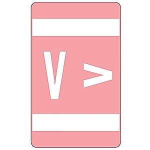 Smead AlphaZ ACCS Color-Coded Alphabetic Label, V, Pink, 100 Labels per Pack (67192)