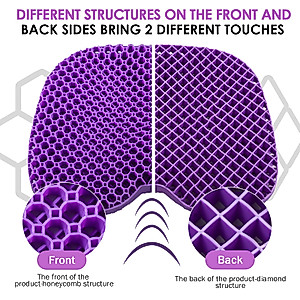 Enhanced Full Gel Seat Cushion for Sitting - Hip, Coccyx, Sciatica, Pressure Sores Tailbone Pain Relief Pad, Seat Cushion for Car, Wheelchair, Desk, Stadium - Office Cushion for Pressure Relief