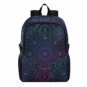 senya Lightweight Packable Backpack Travel Hiking Daypack Foldable Backpack Art Arabesque Mandala Boho Ethnic Bohemian for Men Women