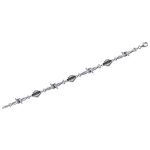 Harley-Davidson Womens Bling Barb Wire Chain Bracelet, Sterling Silver HDB0433-7