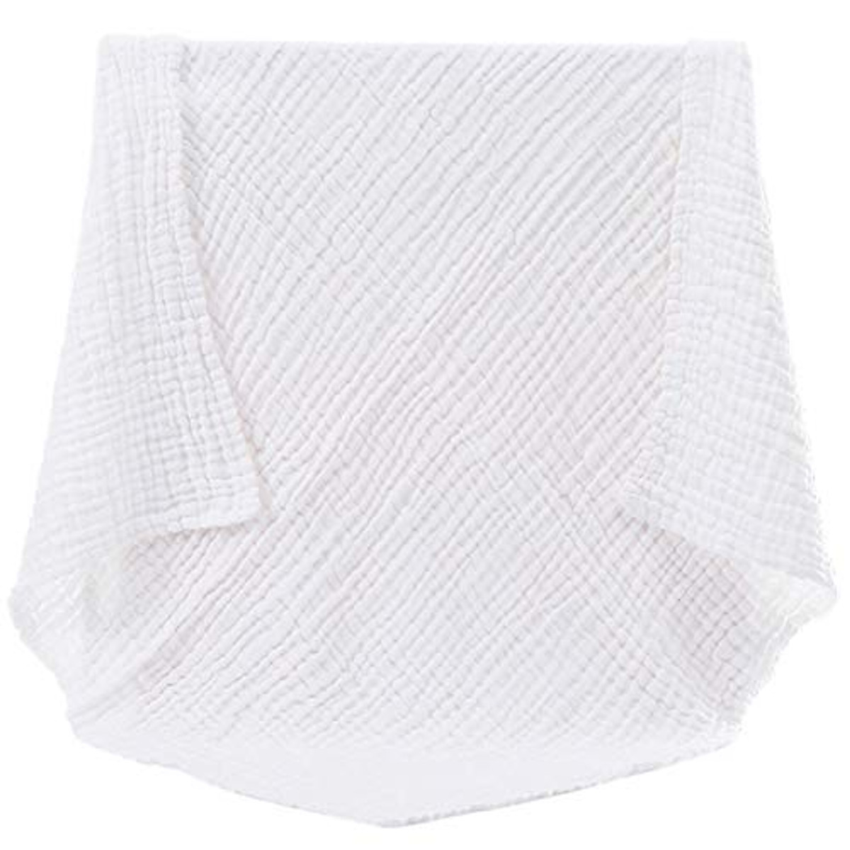 Aablexema Baby Muslin Bath Towels - Set of 2 Large Size 43X43 Inches Swaddle Blanket for Newborn Toddlers Boys Girls - Suitable for Baby's Delicate Skin(White)