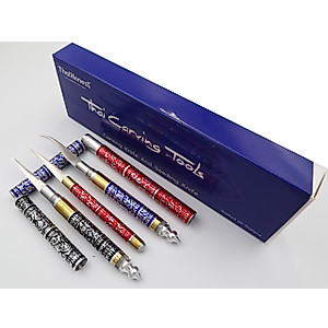 ThaiHonest SET 3 FRUIT AND SOAP CARVING KNIFE SEEDING KNIVES BRASS HANDMADE MULTICOLOR (Multicolor)