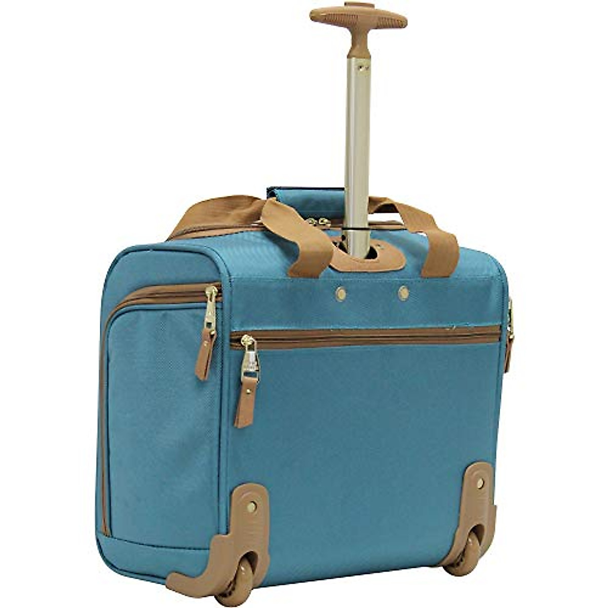 Steve Madden Designer 15 Inch Carry on Suitcase- Small Weekender Overnight Business Travel Luggage- Lightweight 2- Rolling Spinner Wheels Under Seat Bag for Women (Harlo Teal Blue)
