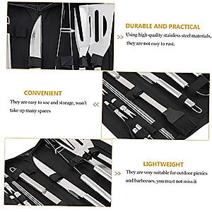 SECFOU 1 Set Barbecue Tool Portable Grilling Spatula BBQ Vegetable Clip Barbecue Grill Utensils Cooking Fork Grill Tongs Outdoor Grill BBQ Supplies Cooking Utensils Stainless Steel Mini