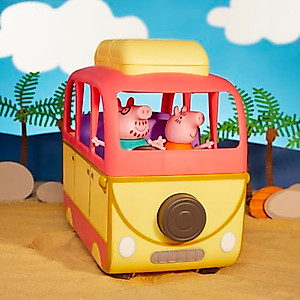 Peppa Pig Peppa Visits Australia Campervan Vehicle Preschool Toy with Rolling Wheels; Includes 8 Figures, 4 Accessories, for Ages 3 and Up (Amazon Exclusive)