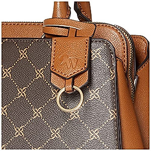 NINE WEST Endora Satchel, Brown Logo/TAN