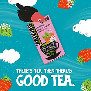 Clipper Tea Strawberry & Elderflower Herbal Tea – Caffeine Free, USDA Organic, Great Hot or Iced – Refreshingly Fruity, Natural, Fair & Delicious – 20 Tea Bags