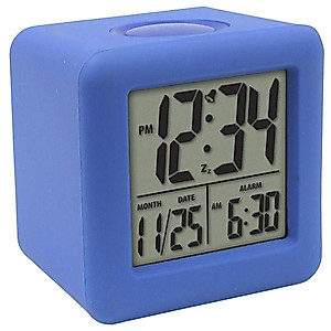 Equity by La Crosse 70905 Soft Blue Cube LCD Alarm Clock 5.20in. x 4.20in. x 3.30in.