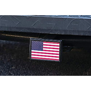 Kuryakyn 2893 Motorcycle Lighting Accessory: Freedom Flag LED Receiver Hitch Cover for 1-1/4" and 2" Hitches, Black