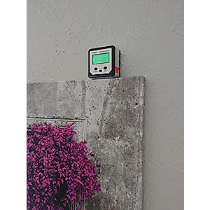 Digital Angle Finder by TickTockTools - Magnetic Mini Level and Bevel Gauge - Woodworking with Table or Miter Saw - Inclinometer - Precise Measurement Tool with LCD and Backlight - 180 Degree Rotation