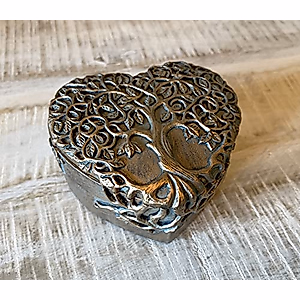 Top Brass Decorative Tree of Life / Heart Trinket Jewelry Box - Spiritual Love Celtic Art