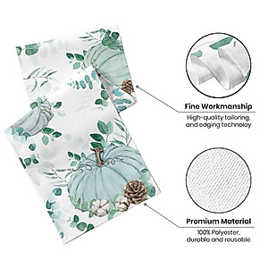 Fall Table Runner 72 Inches Long Blue Pumpkin Decor Autumn Thanksgiving Table Runner Decorations for Home