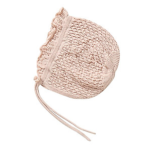 Vivobiniya Toddler Girl Lovely Flounce Knit Hats Baby Bonnets Newborn Baby Hats 0-8y (US, Age, 0 Months, 3 Months, Pink(Cotton))