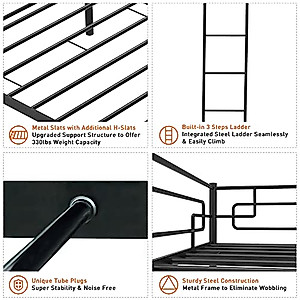DreamBuck Bunk Bed Twin Over Twin Metal Twin Bunk Beds [Convertible Into 2 Beds] Heavy Duty Bunkbed with Ladder, Safety Guard Rail for Adults Teens, Space-Saving, Noise Free, No Box Spring Needed