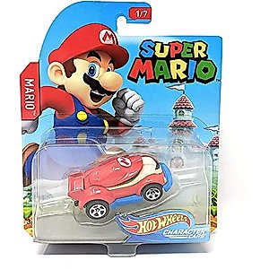 Hot Wheels Super Mario Character Cars Mario Vehicle 1/7