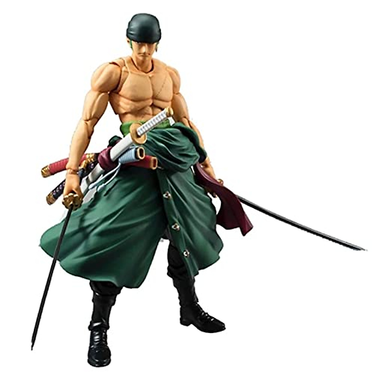 HOUYSA Japanese Animation Integrated Rolonoa Zoro Statue Fighting Version. Pirate King Three Knife Flow Movable Solon PVC Action Model Series Cool Stunt Doll Toys