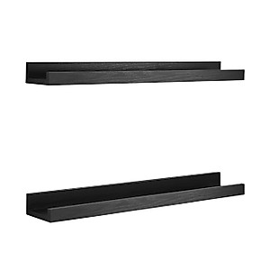 MCS Industries MCS 68905 Black Woodgrain 23.75 Inch Set, Set of 2 Picture Ledge