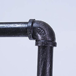 MBQQ Industrial Pipe Clothing Racks on Wheels,28in Length Heavy Duty Garment Racks Commercial Grade,Vintage Rolling Ballet Rack Clothes Display Rack Retail Display,Black Brush Silver