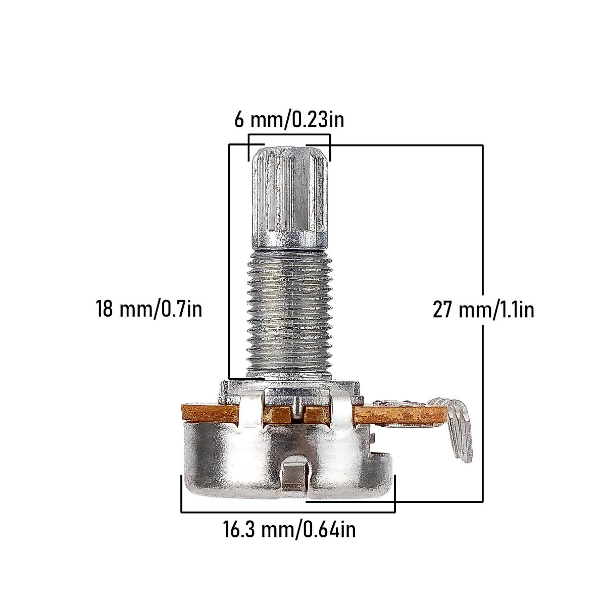 Guitar Potentiometer Audio Pots A500K OHM Replacement for Electric Guitar Pack of 10
