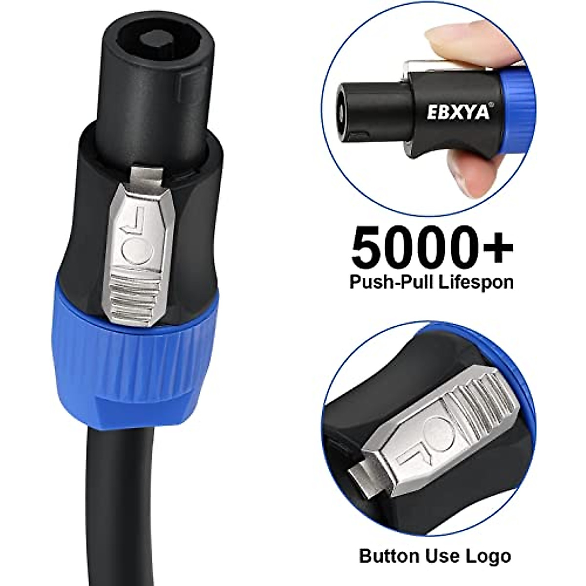 EBXYA 3 Feet Speakon Speaker Cable 12 Gauge(AWG) - Premium Speakon to Speakon Audio Cable Cord with NL4FX (NL4FC) Connector - 4 Conductor