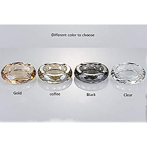 Crystal Glass Ashtray, Cigar Cigarettes Ashtray Holder Home Office Desktop Tabletop Decoration,Crystal Gold