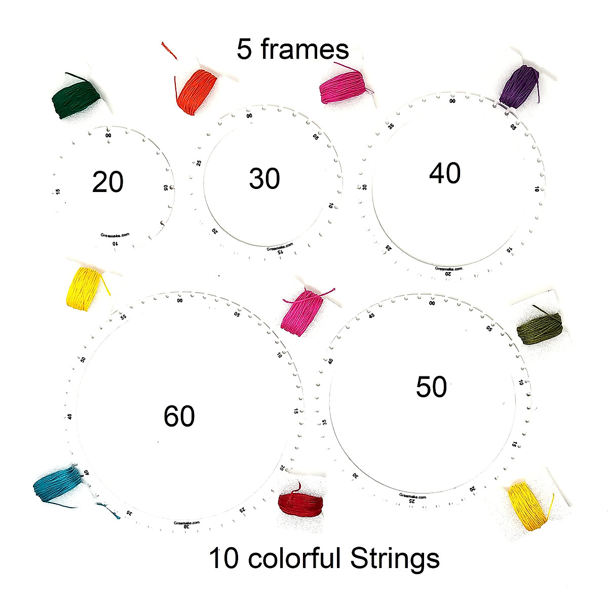 String Art Kit - Set of Frames with Strings - Math Activity Kit - DIY Kit - Without Nails - for Kids and Teens - Art and Craft Gift (Set of 5)