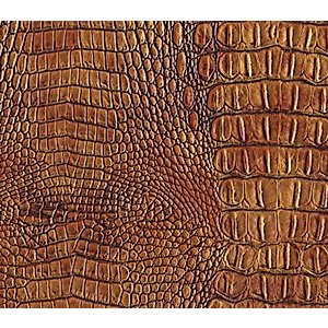 Vinyl Crocodile Crock Fake Leather Upholstery 54" Wide Sold by The Yard (BRONZIE)
