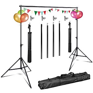iMountek Backdrop Stand Photographic Studio Photo Backgrounds Adjustable Photo Backdrop Stand Kits with a Carrying Bag Photo Backdrop Stand for Parties/Photography/Wedding