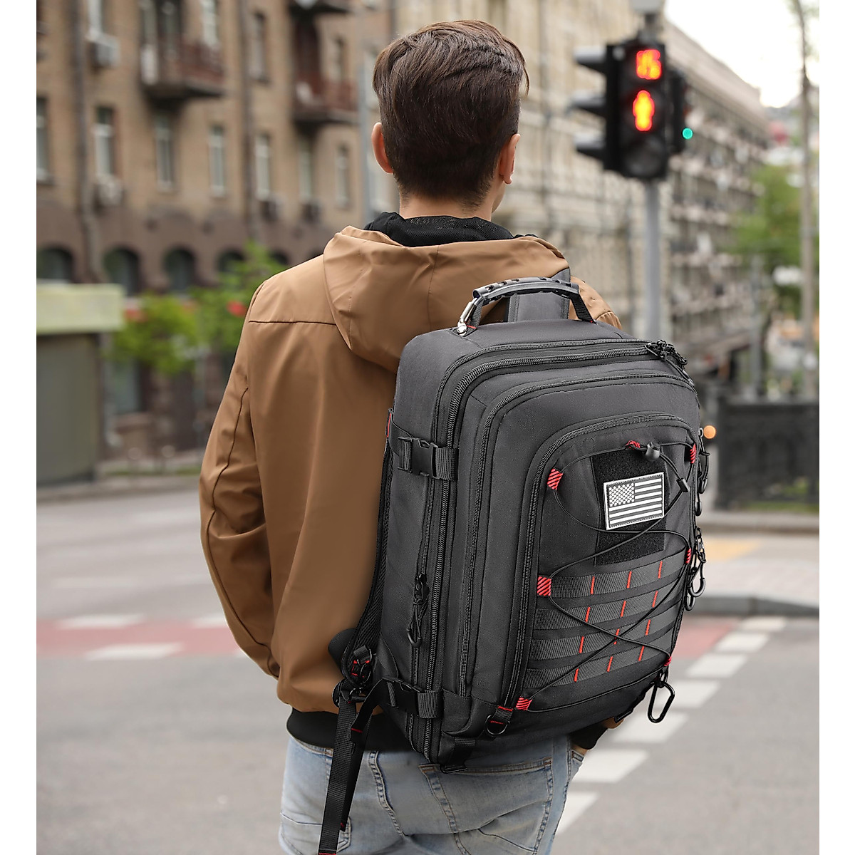 Vancropak Travel Backpack for Men, Extra Large 17.3 inch Laptop Backpacks, Flight Approved Sturdy Carry on Suitcase for Airplanes with 3 Packing Cubes, Expandable 50L Luggage Daypack Duffel Bag, Black