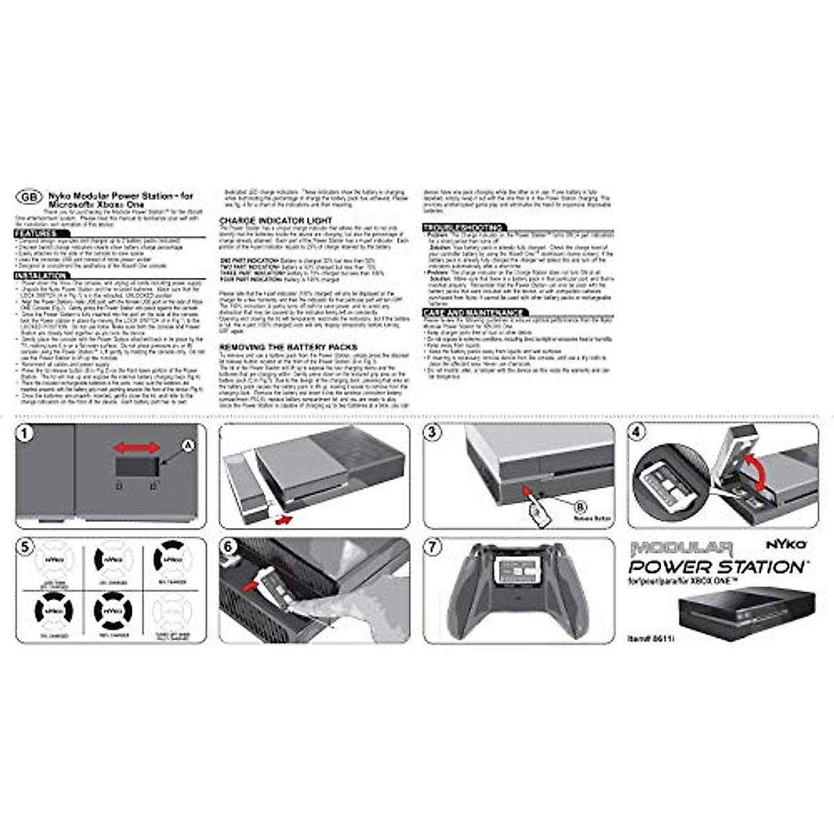 Nyko Modular Power Station - 2 Port Power Station with 2 Rechargeable Batteries for Xbox One