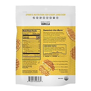 Honey Stinger Organic Mini Vanilla Waffles | Energy Stroopwafel for Exercise, Endurance and Performance | Sports Nutrition for Home & Gym, Pre and Post Workout | 1 Bag, 5.3 Ounce