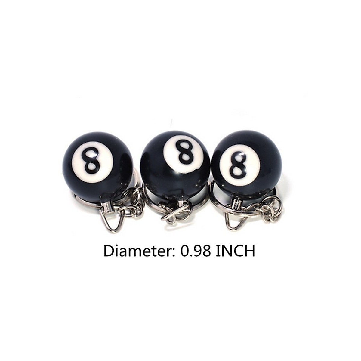 BeeSpring 8 Ball Keychain Creative Key Chain Diameter 0.98 In