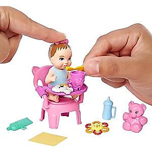 Barbie Skipper Babysitters Inc Baby Small Doll & Accessories, First Tooth Playset with Appearing & Disappearing Tooth