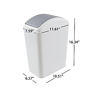Taysisiter 4.5 Gallon Slim Plastic Trash Can with Lid, Swing Top Garbage Bin, 3 Packs
